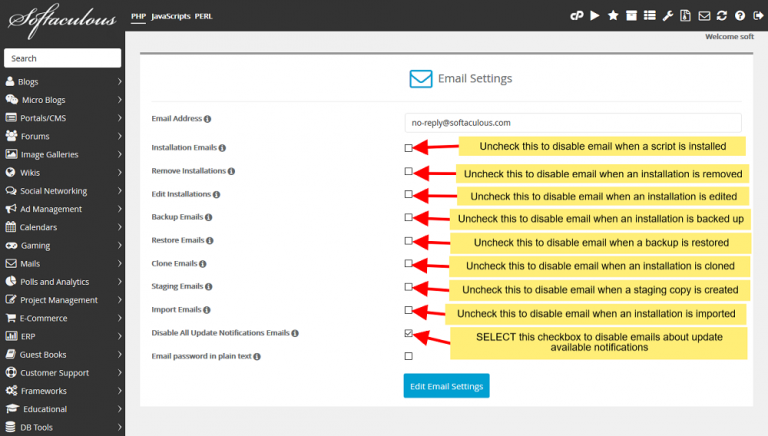Unsubscribe Email Notifications