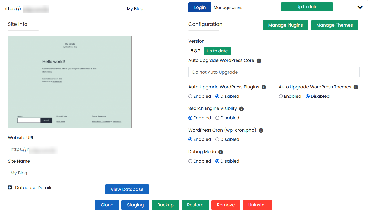 Softaculous WordPress Manager